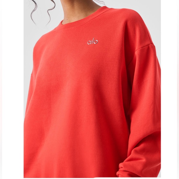 ALO Yoga | Sweaters | Alo Accolade Crewneck Red Hot Summer | Poshmark